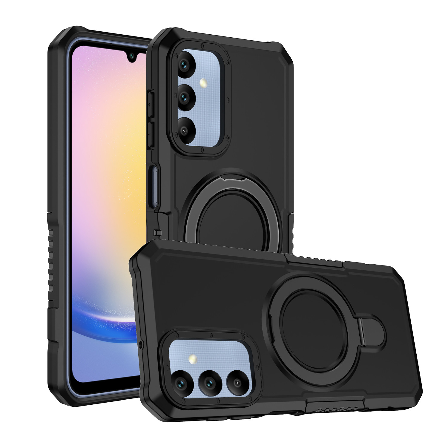 Elegant Choise Case with Ring Kickstand for Samsung Galaxy A25 5G Shockproof Rugged Heavy Duty ...