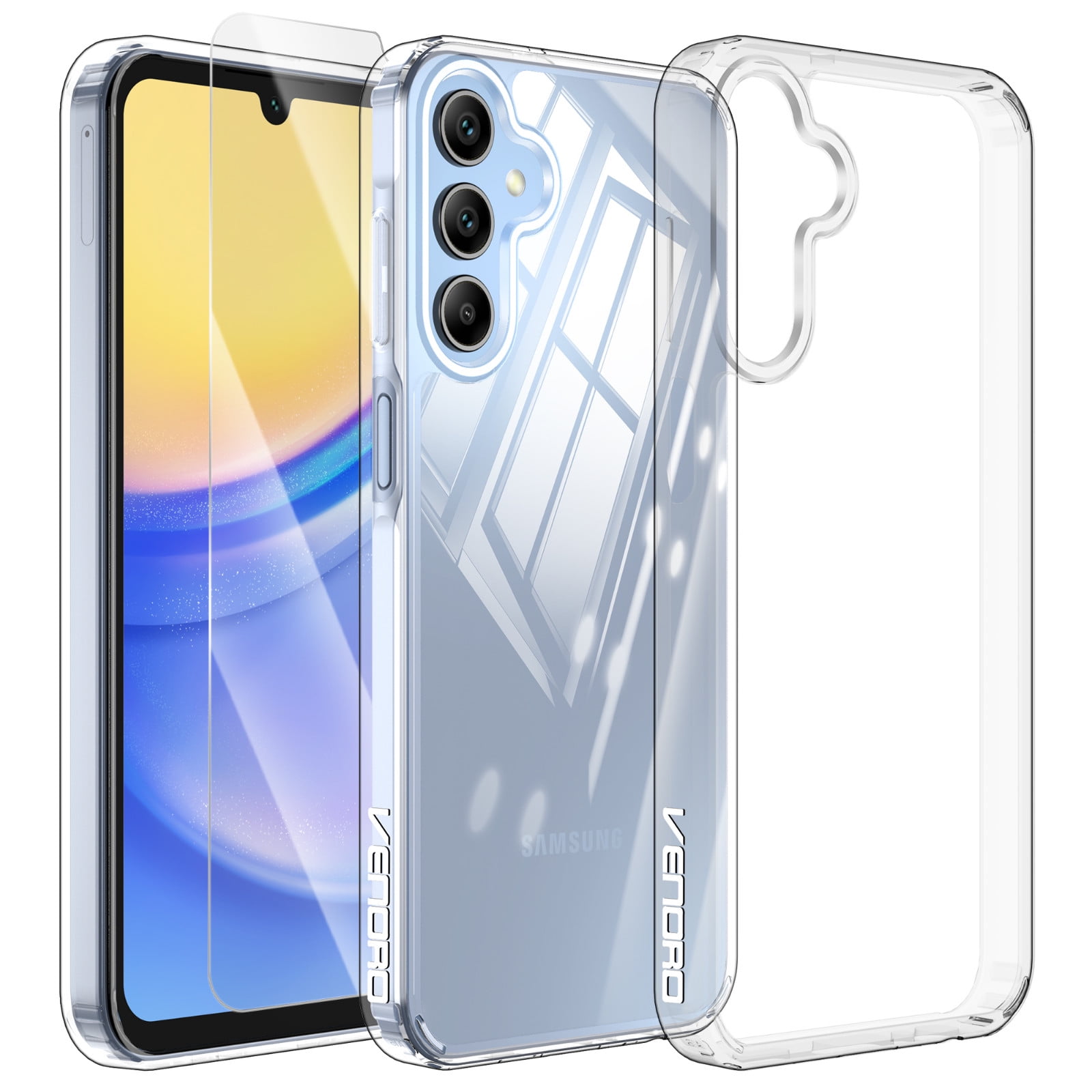 Elegant Choise Case with Screen Protector for Samsung Galaxy A15 5G Shockproof Soft TPU Phone ...