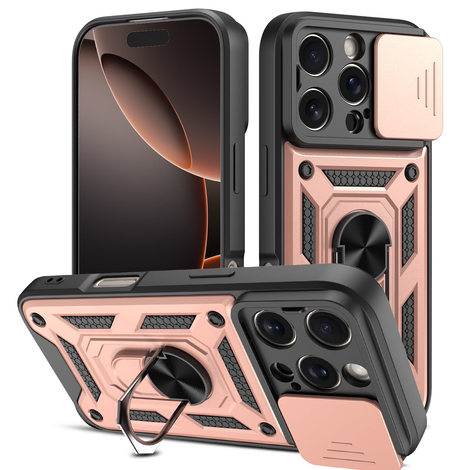 Elegant Choise Case with Screen Protectors for iPhone 16 Pro Max/16 Pro/16 Plus/16 Heavy Phone ...