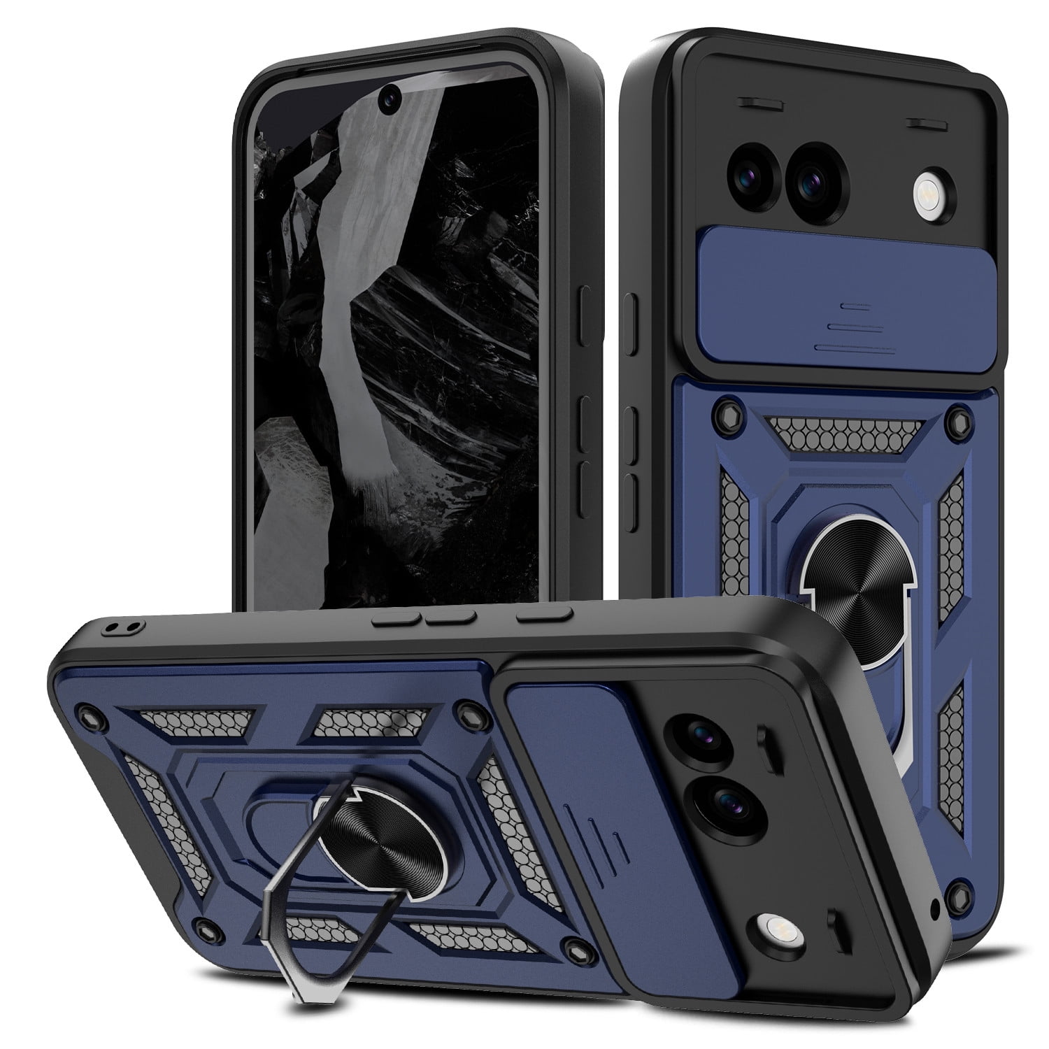 Elegant Choise Case with Slide Camera Lens Cover and Stand for Google Pixel 8a, Blue - Walmart.com