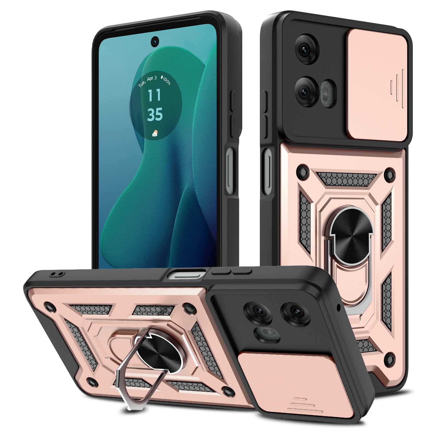 Elegant Choise Case with Slide Camera Lens Cover and Stand for Moto G 5G 2024, Pink - Walmart.com