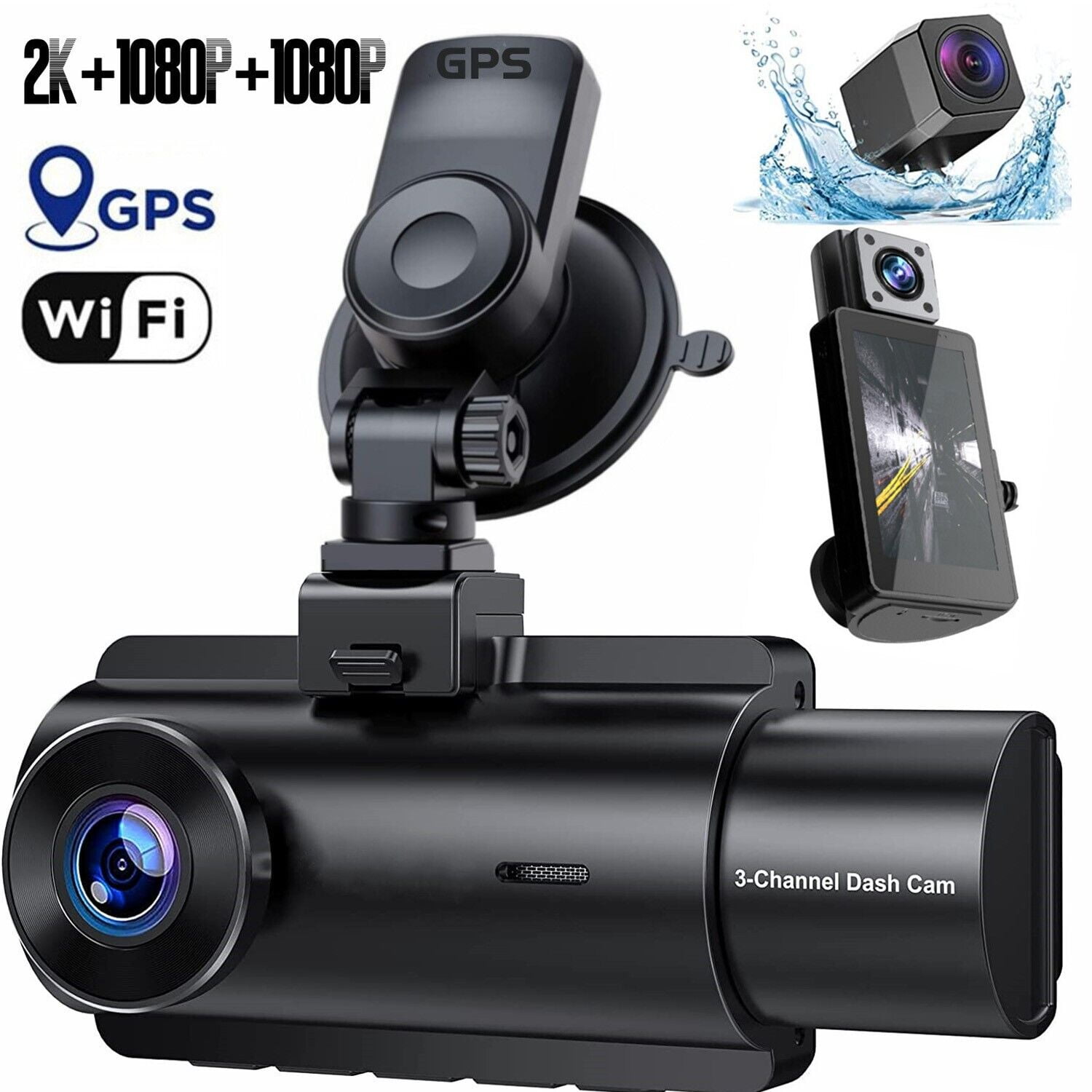 Elegant Choise 4K Dash Cam with Front and Rear Camera, Built-in SD Card ...