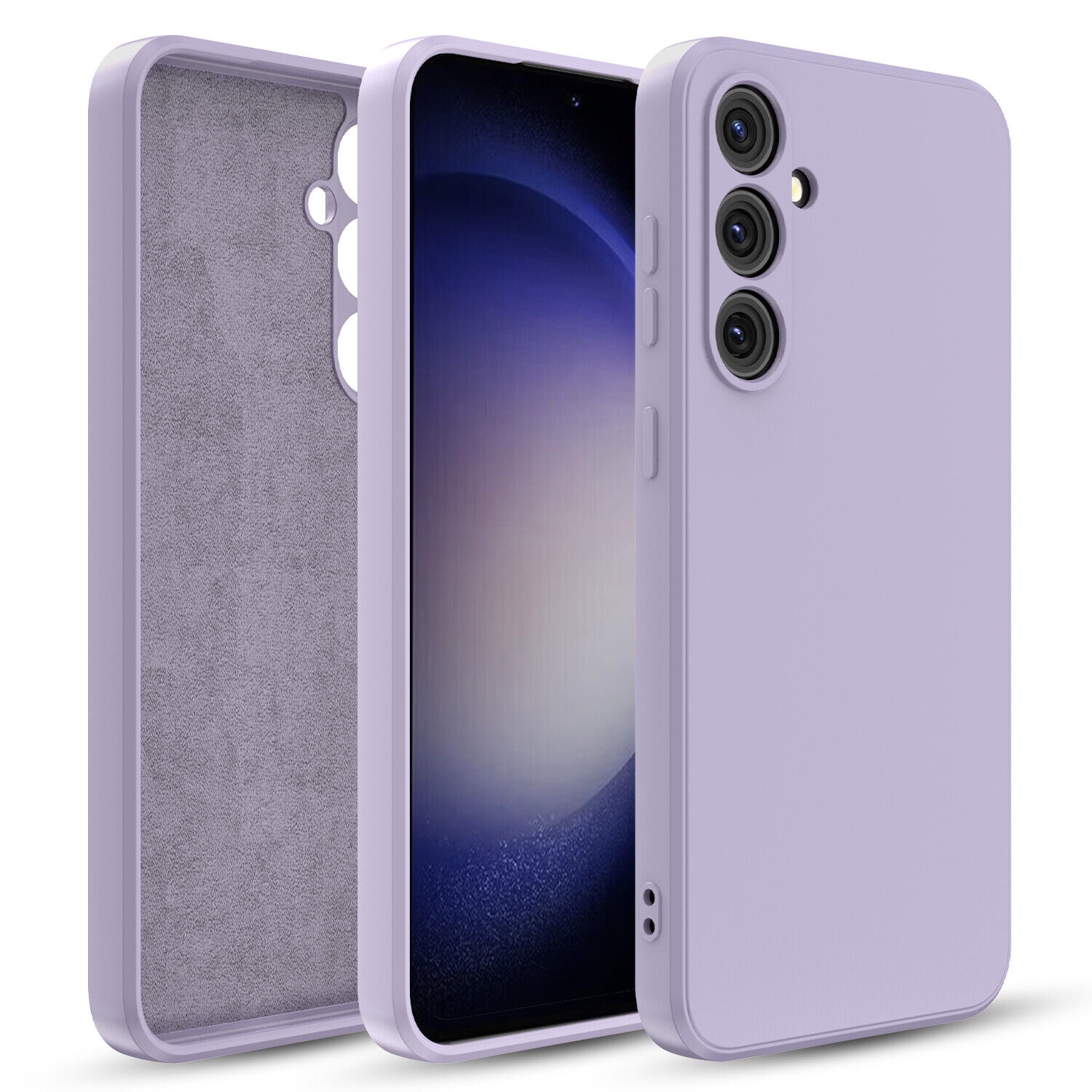 Elegant Choise For Samsung Galaxy S23 FE Liquid Silicone Case Shockproof Cover/Tempered Glass ...