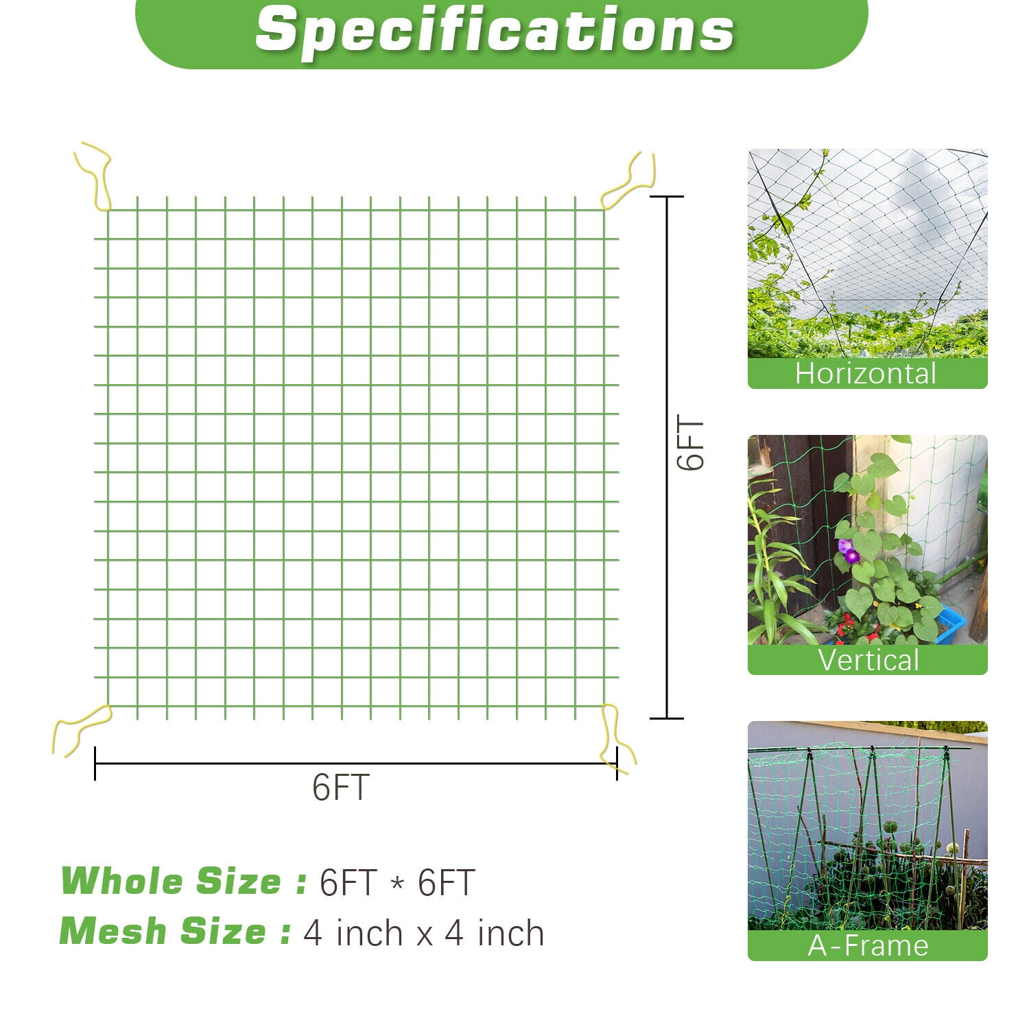 Elegant Choise Garden Plant Climbing Net Trellis Netting Mesh Support ...