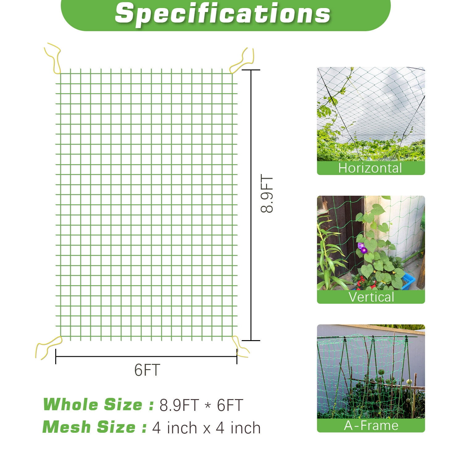 Elegant Choise Garden Plant Climbing Net Trellis Netting Mesh Support ...