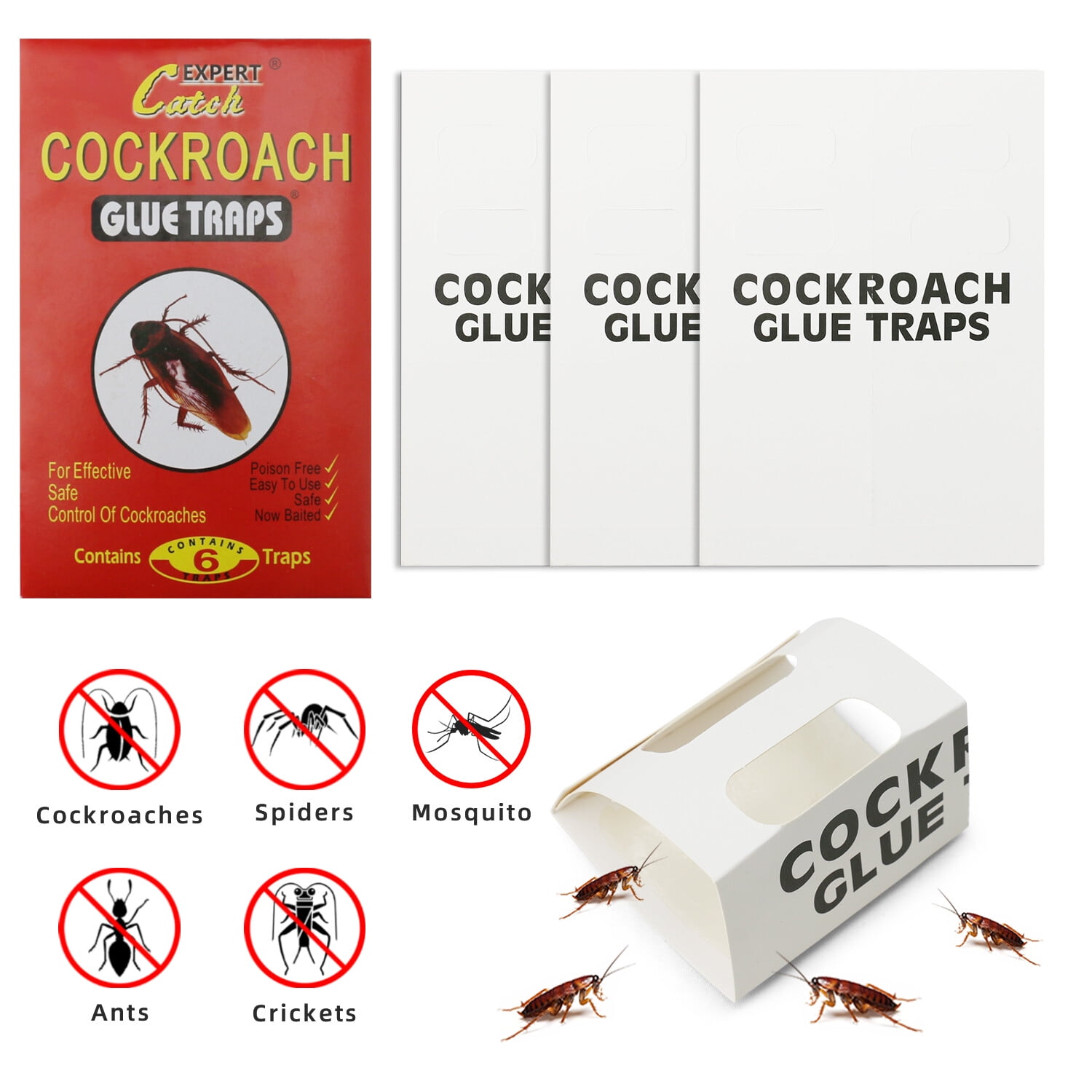 Elegant Choise Max 30 X Pest Roach Glue Trap Cockroach Killer Bait ...