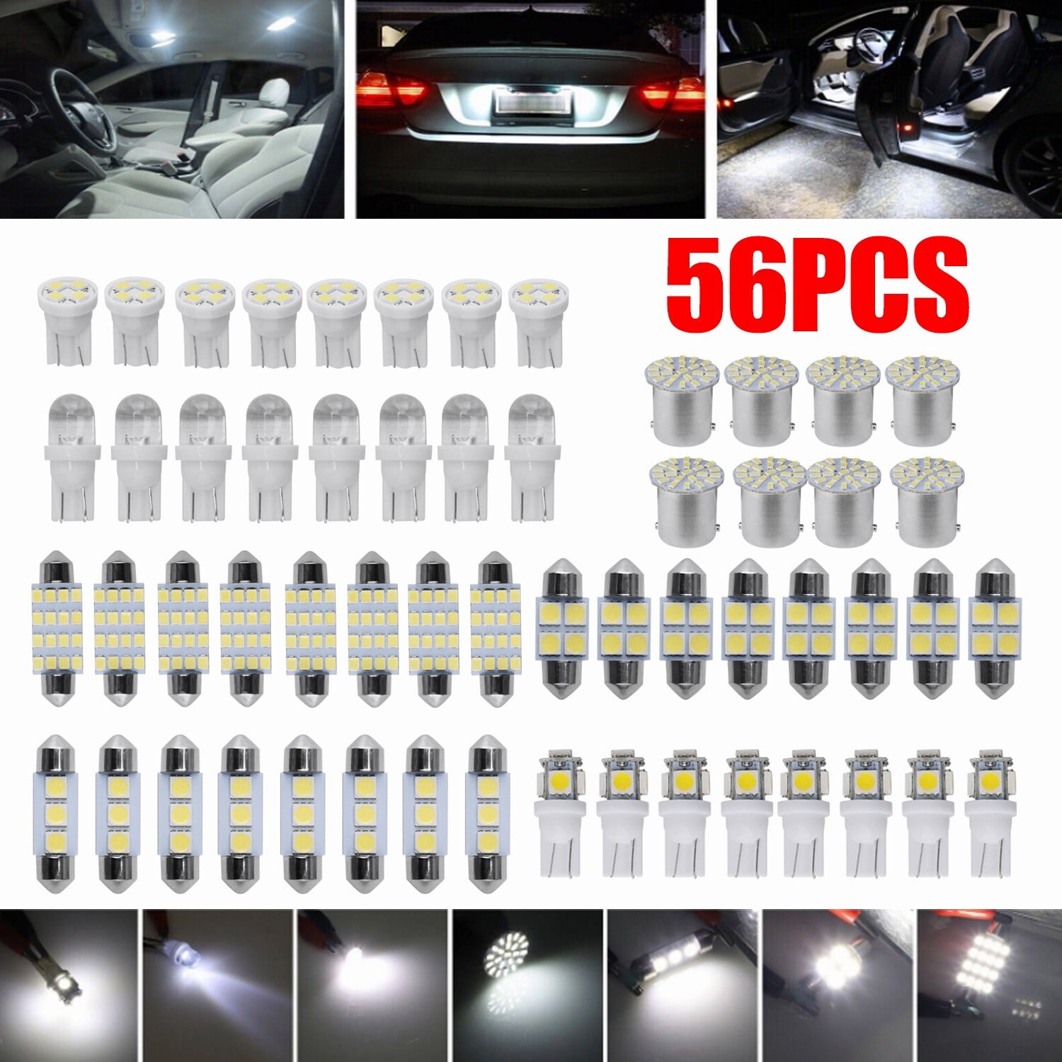Elegant Choise Nissan 56-Piece LED Interior Light Kit - Dome/Map/Trunk ...