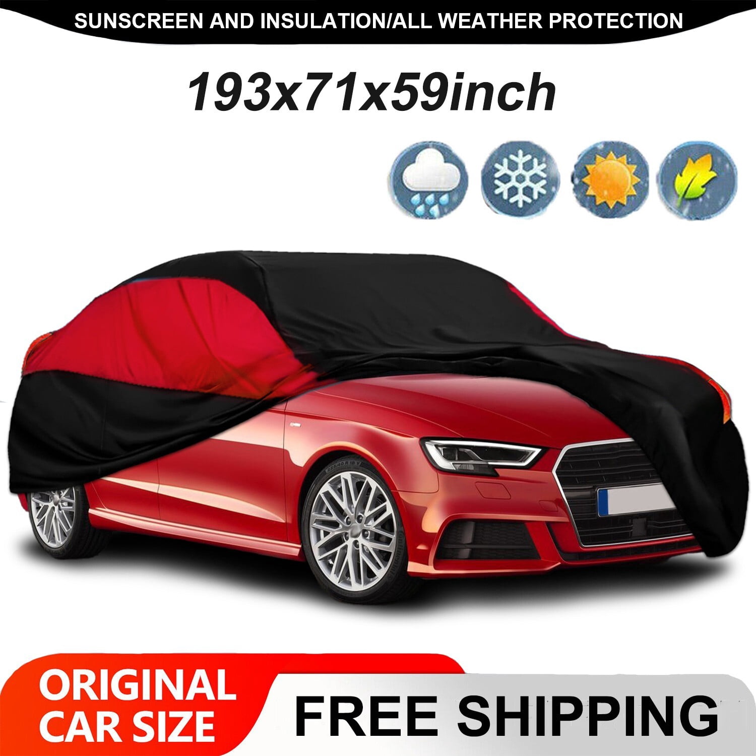 Elegant Choise Outdoor Full Car Cover - All-Weather Protection Snow UV ...