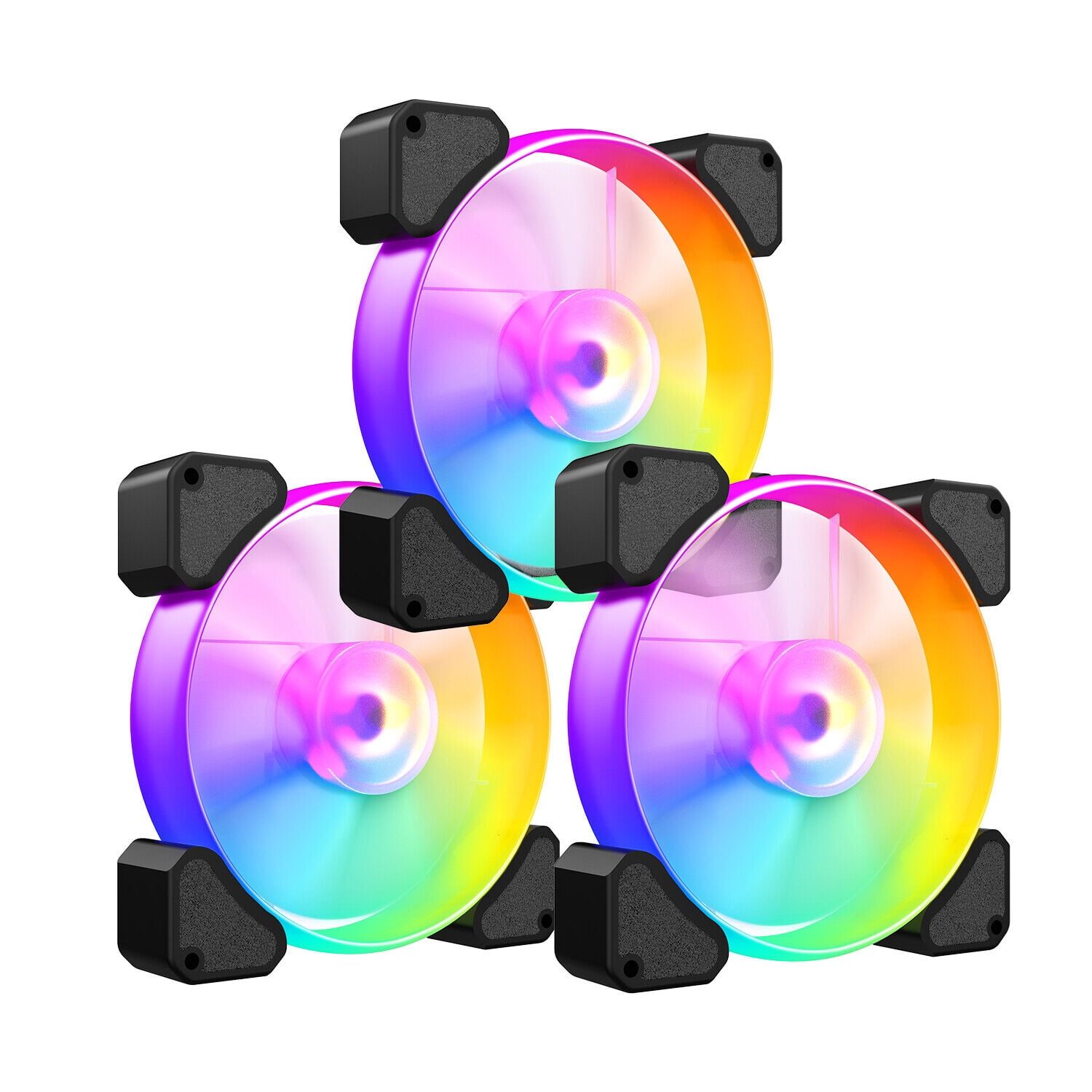 Elegant Choise PC Case Fans 120mm RGB Computer Fan Quiet Cooling, Black ...