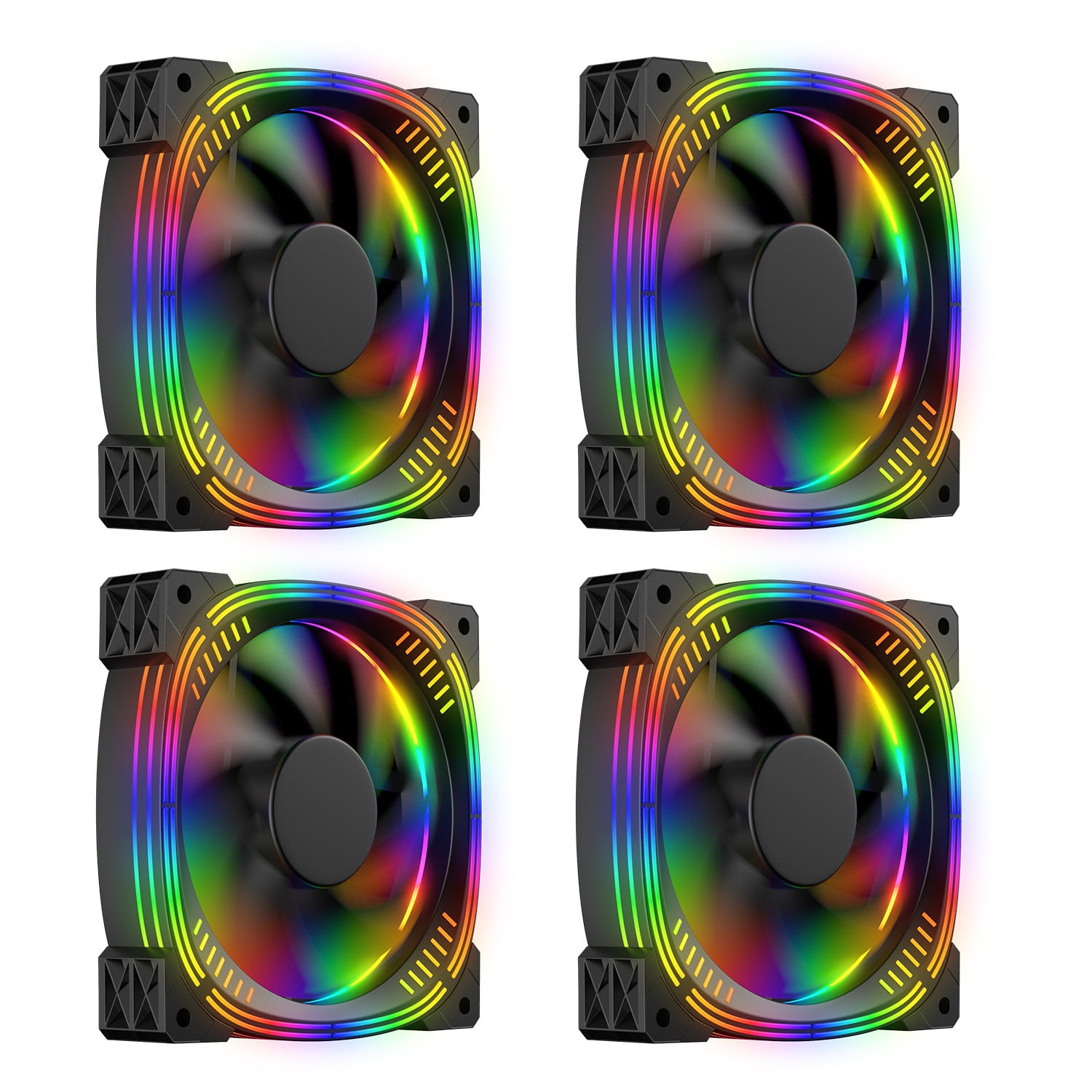 Elegant Choise PC Case Fans 120mm RGB Computer Fan Quiet Cooling, Black ...