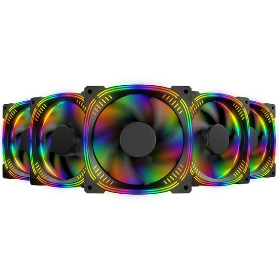 Elegant Choise PC Case Fans 120mm RGB Computer Fan Quiet Cooling, Black ...
