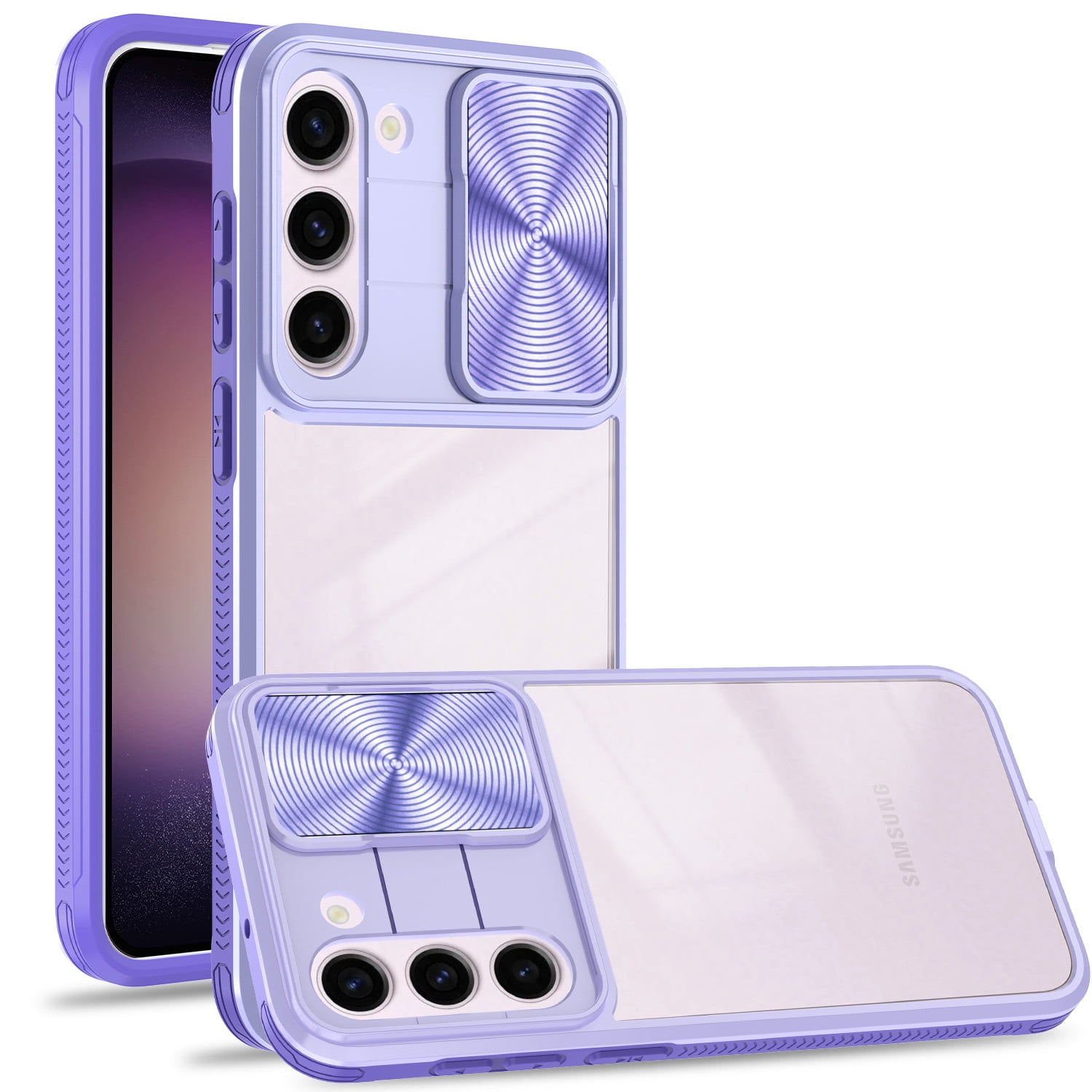 Elegant Choise Phone Case with Slide Camera Lens for Samsung Galaxy S23 6.1inch Hybrid Hard ...