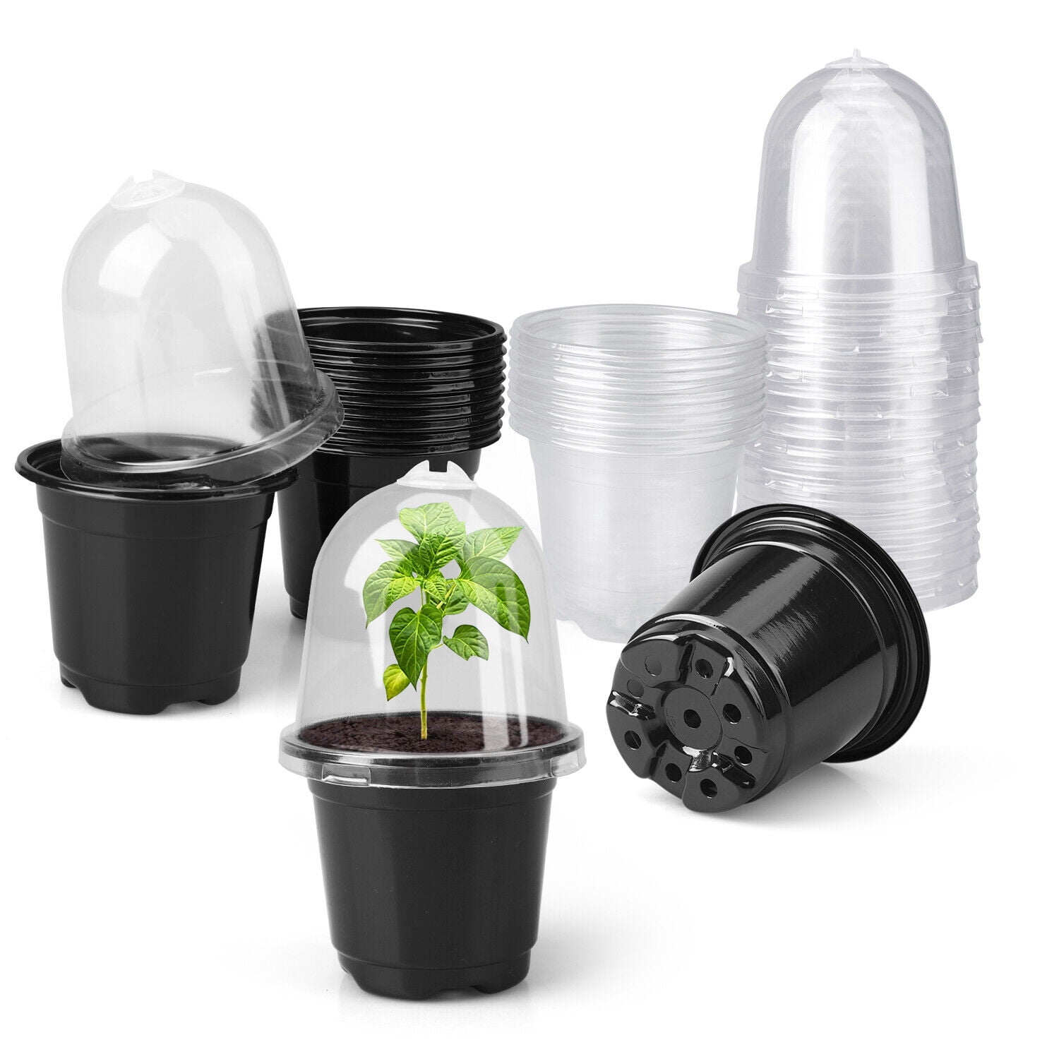 Elegant Choise Plant Nursery Pot 3.5" Plastic Seedling Starter Planter ...
