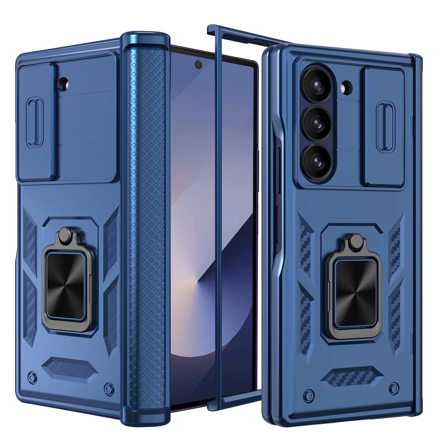 Elegant Choise for Samsung Galaxy Z Fold 6 5G Case Shockproof Pone Cover with Slide Camera Lens ...
