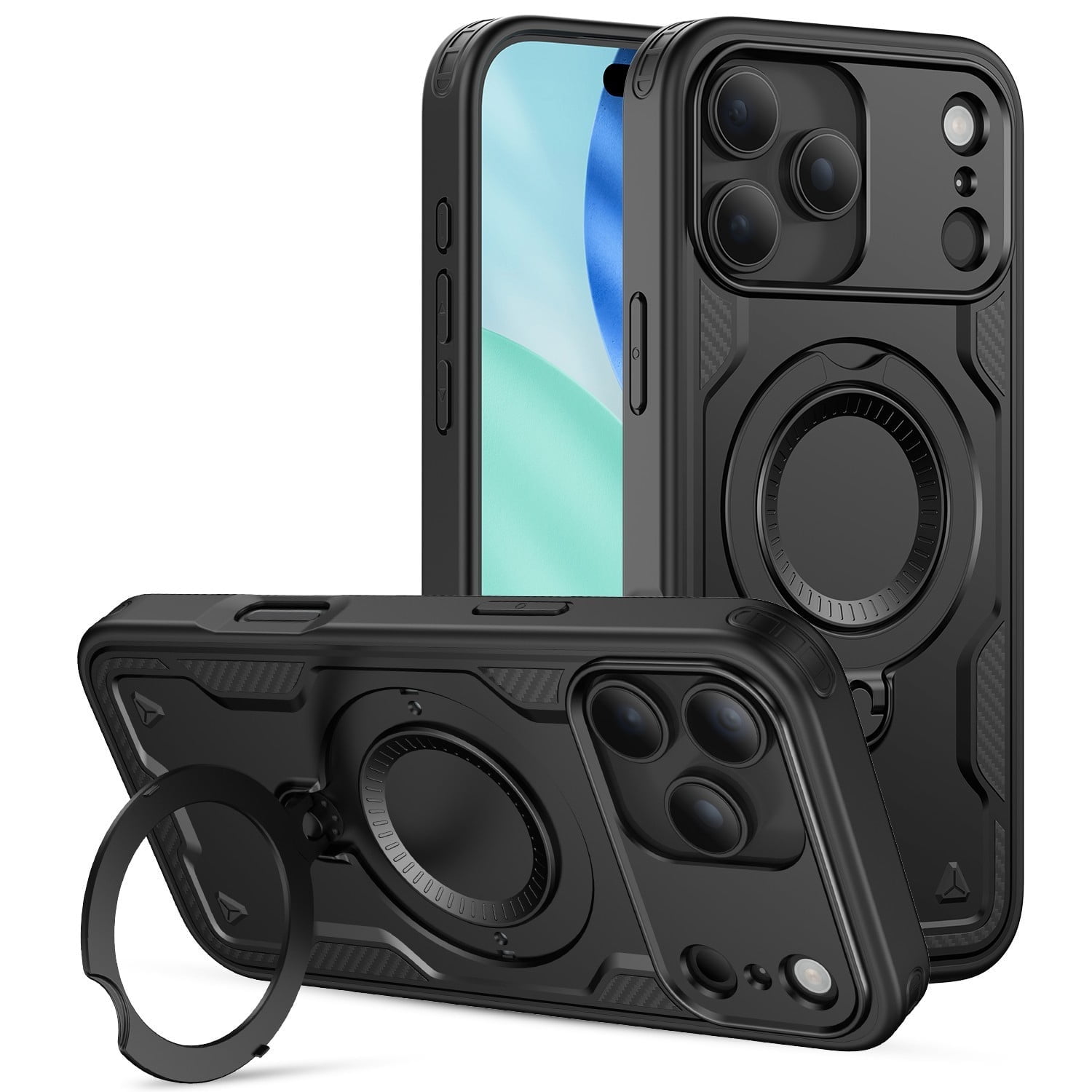 Elegant Choise for iPhone 17 Pro/17 Pro Max Magnetic Case 360° Rotating ...
