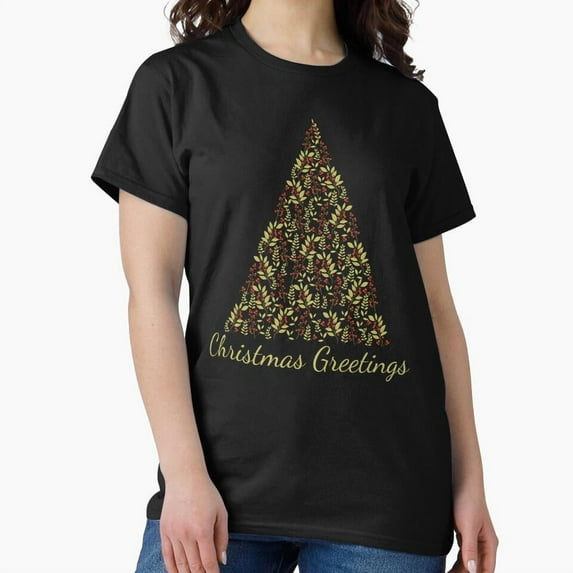 Elegant Christmas Greetings Tree With A Star Simple Holiday H11059 T ...