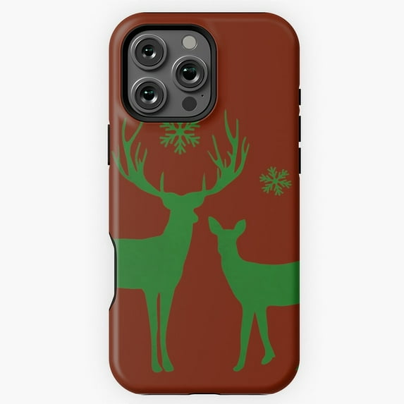 Elegant Christmas Reindeer Winter Phone Case for iPhone 17 16 15 14 13 ...