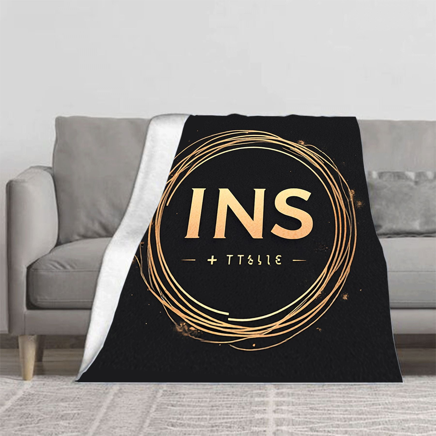 Elegant Circular Design Flannel Blanket - Soft Warm Cozy for Sofa ...