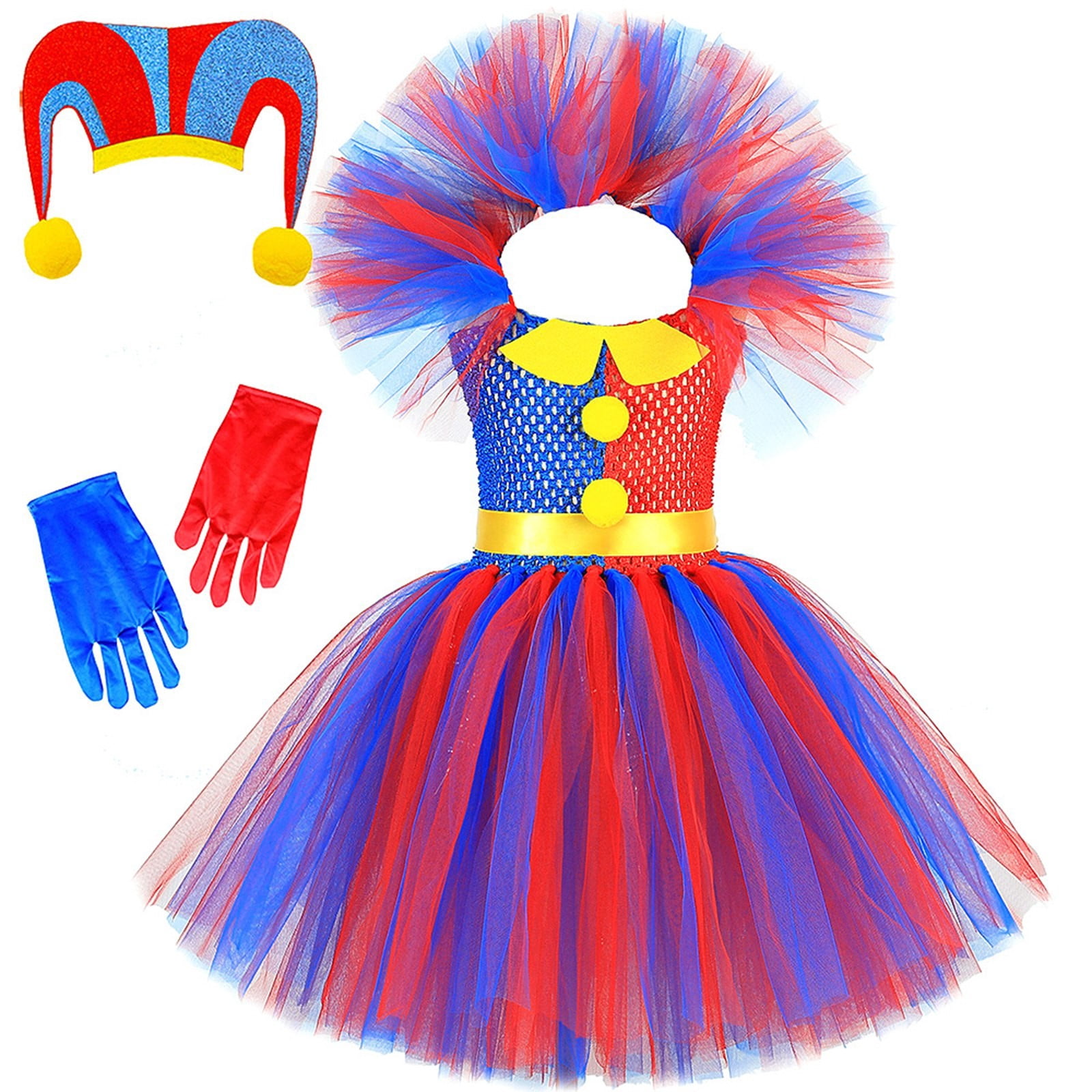 Elegant Circus Clown Gown Dress For Girls Role Play Performance And ...
