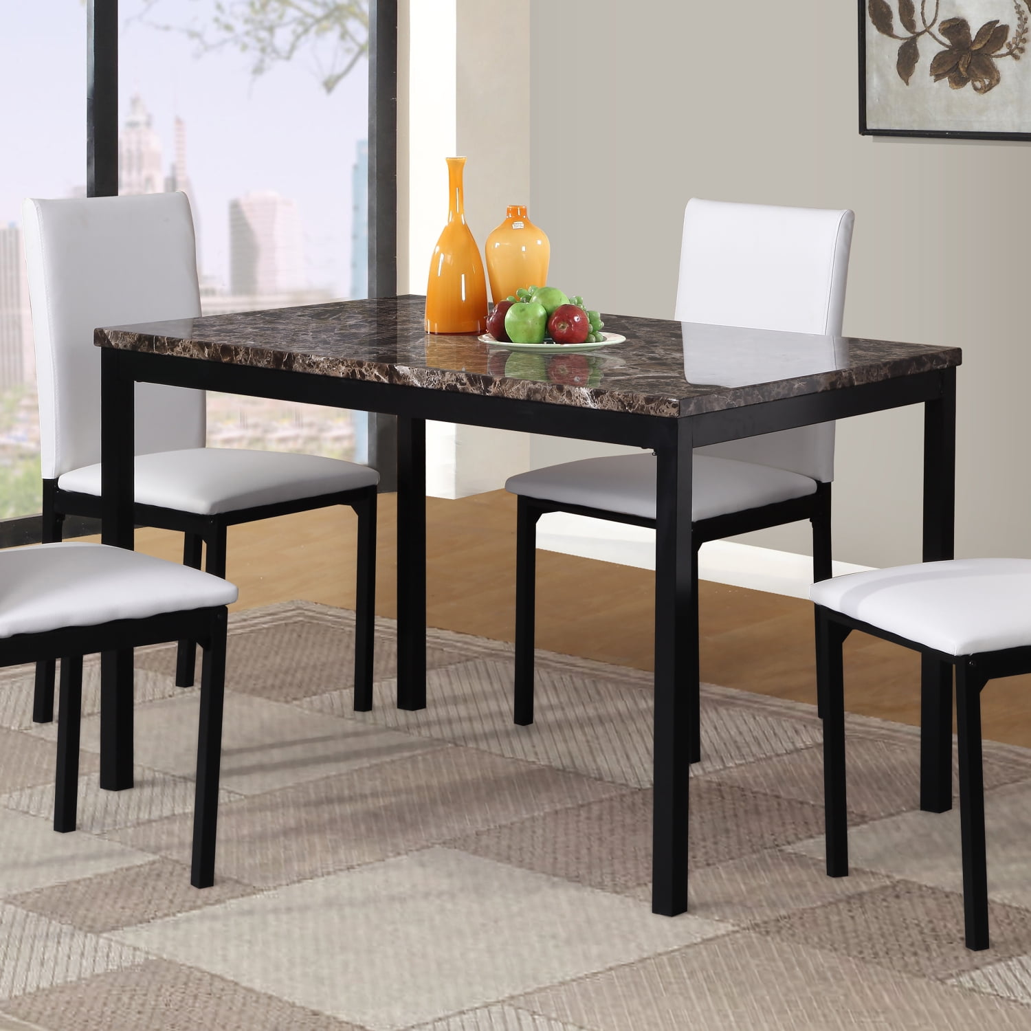 Elegant Citico White 5-Piece Metal Dinette Set Featuring Stunning ...