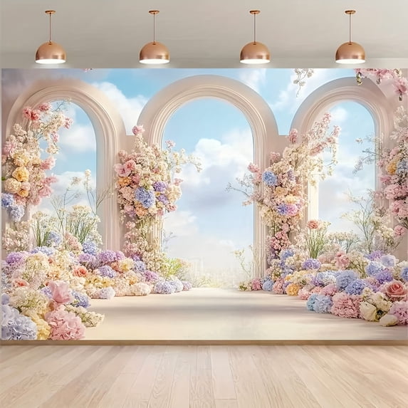 Elegant Classical Archway Wedding Backdrop Pastel Floral Bridal Shower ...
