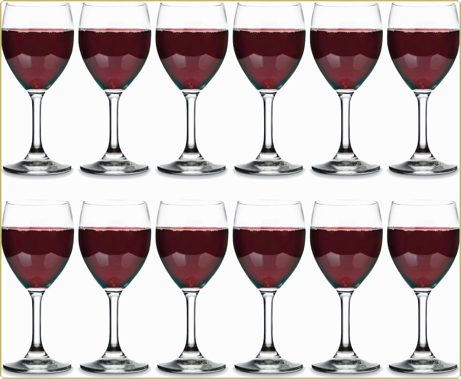 Elegant Clear Glass Wine Glasses Set of 12 Small 8.5 Ounce Durable ...