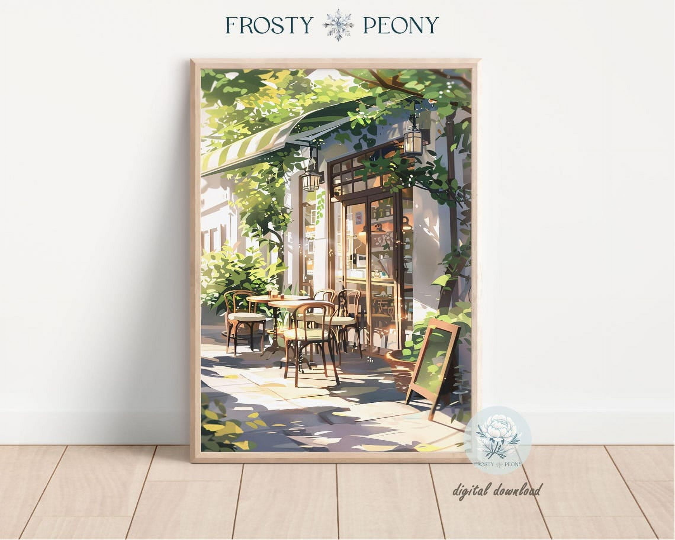 Elegant Coffee Shop Art Print, Calming Sophisticated Abstract Coffee ...