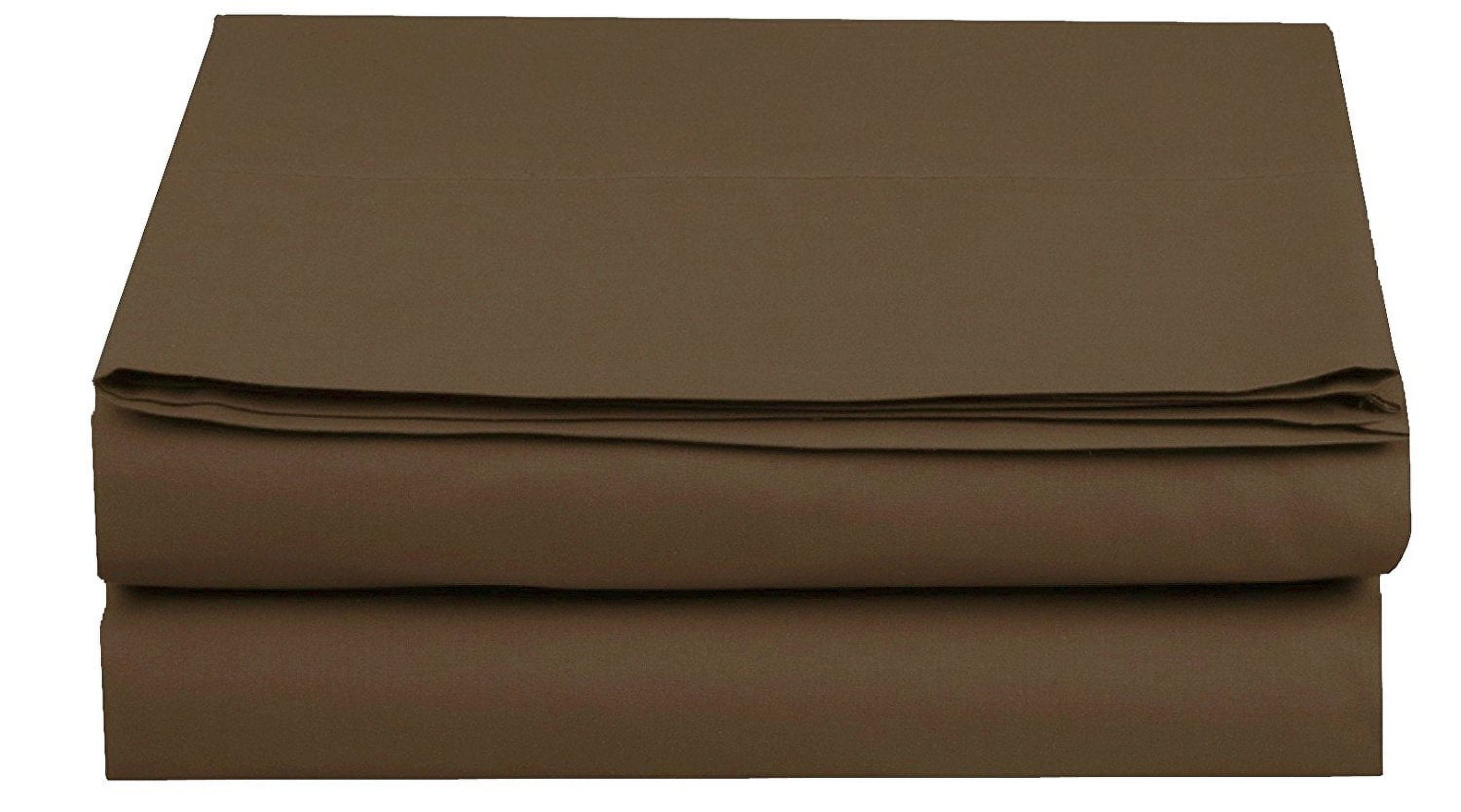 Elegant Comfort 1 Piece Fitted Sheet Polyester King Brown 1500 Thread ...