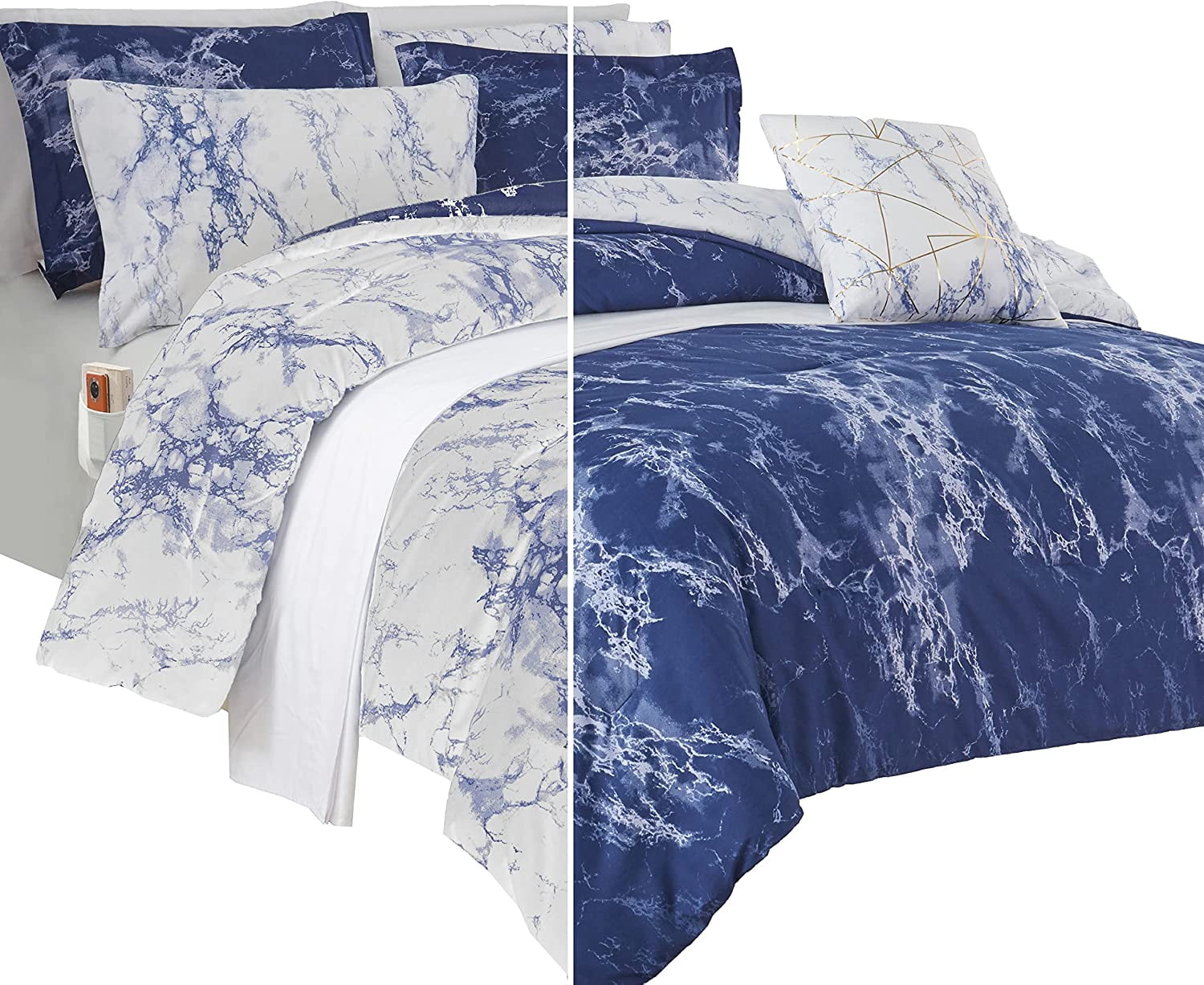 Elegant Comfort 10-Piece Bed-in-a-Bag, Multi-Ruffle Comforter Set ...