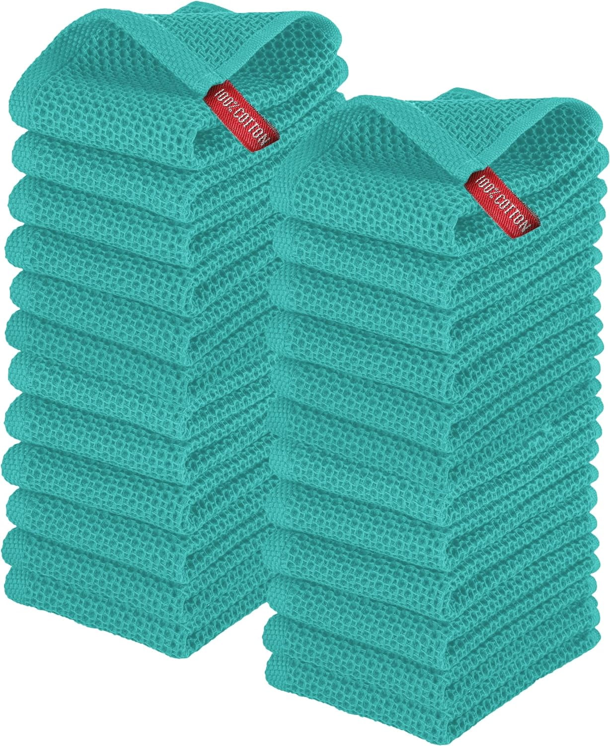 Elegant Comfort 100% Cotton 12-Pack Waffle Premium Kitchen Towels ...