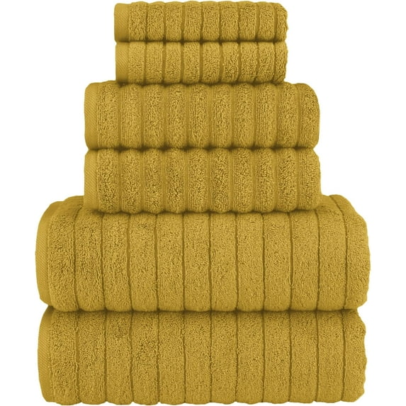Elegant Comfort 100% Turkish Cotton Corduroy Ribbed Luxury Bath Towels ...