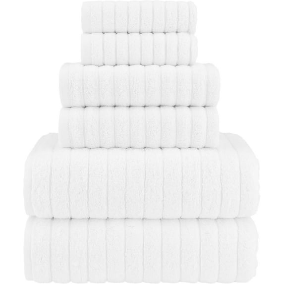 Elegant Comfort 100% Turkish Cotton Corduroy Ribbed Luxury Bath Towels ...