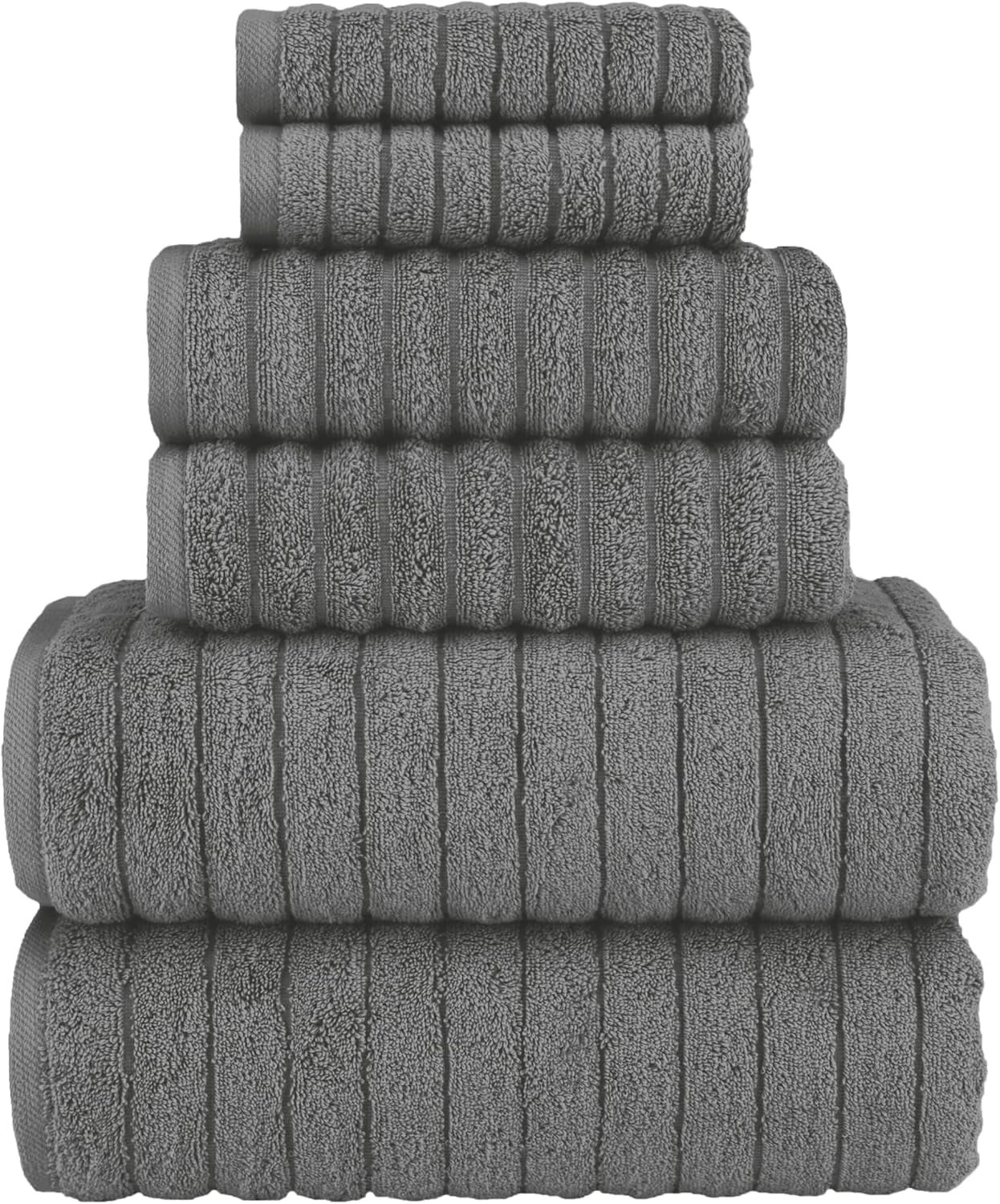 Elegant Comfort 100% Turkish Cotton Corduroy Ribbed Luxury Bath Towels ...