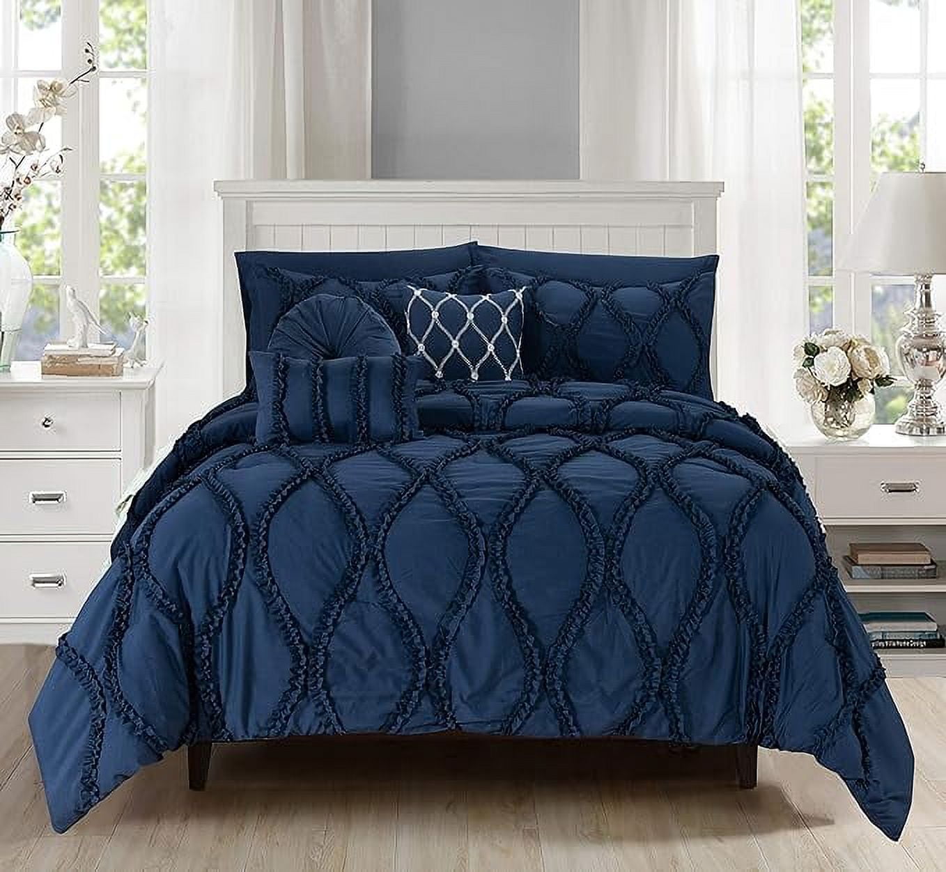 Elegant Comfort 10pc Bedding-in-a-Bag Infinity Design Comforter Set ...
