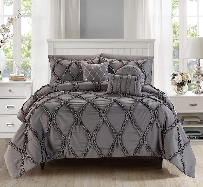 Elegant Comfort 10pc Bedding-in-a-Bag Infinity Design Comforter Set ...