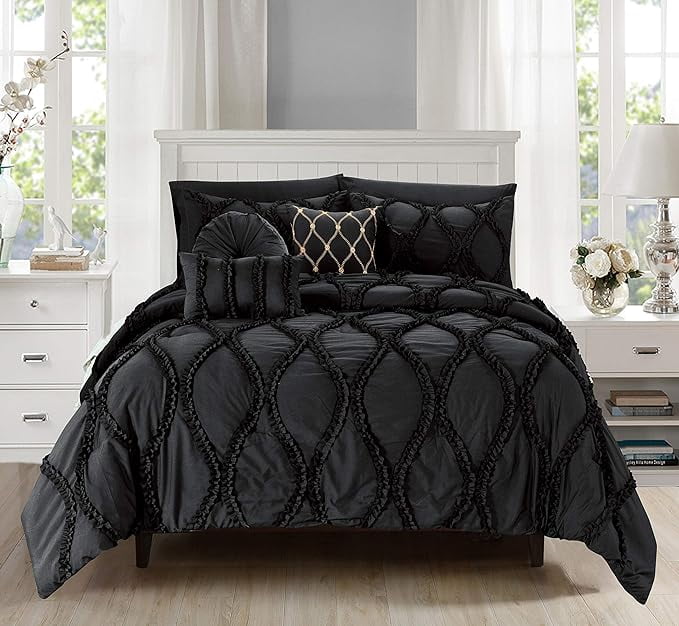 Elegant Comfort 10pc Bedding-in-a-Bag Infinity Design Comforter Set ...