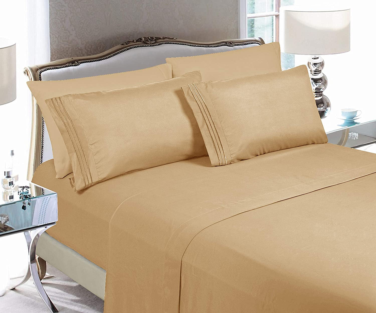 Elegant Comfort 1500 Series Egyptian Quality 4pcs Sheet Set, All Sizes ...
