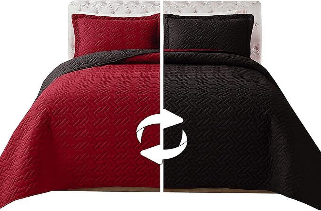 Elegant Comfort 3-Piece Quilted Reversible Bedspread Coverlet Set with ...