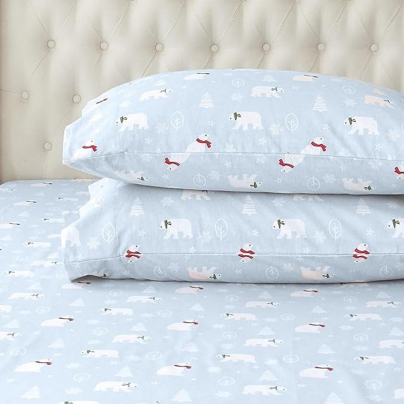 Elegant Comfort - 4 PIECE Holiday Christmas Flannel Cotton Sheet Set ...