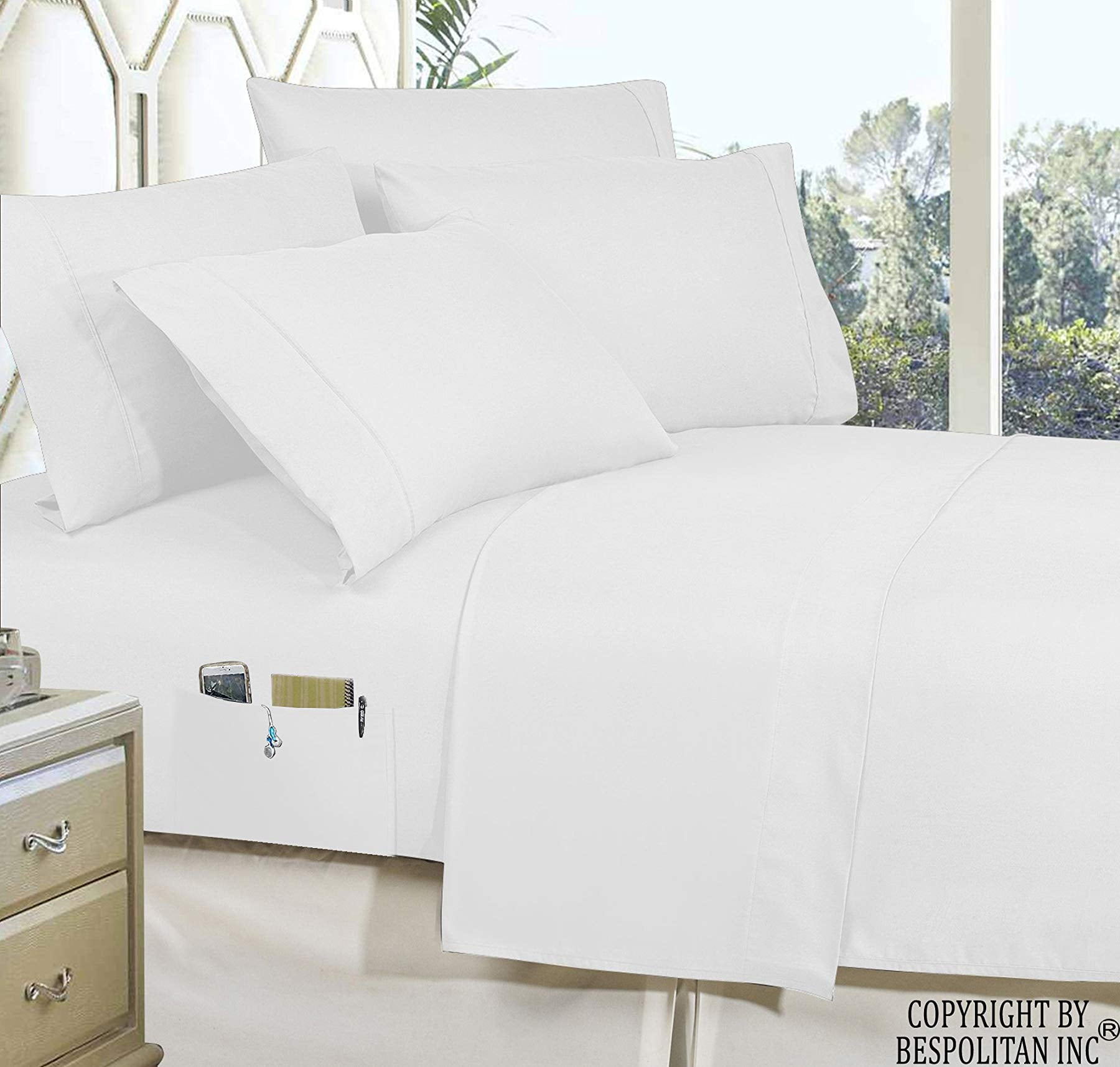 Elegant Comfort 4-Piece FULL- Smart Sheet Set! Soft 1800 Series Wrinkle ...