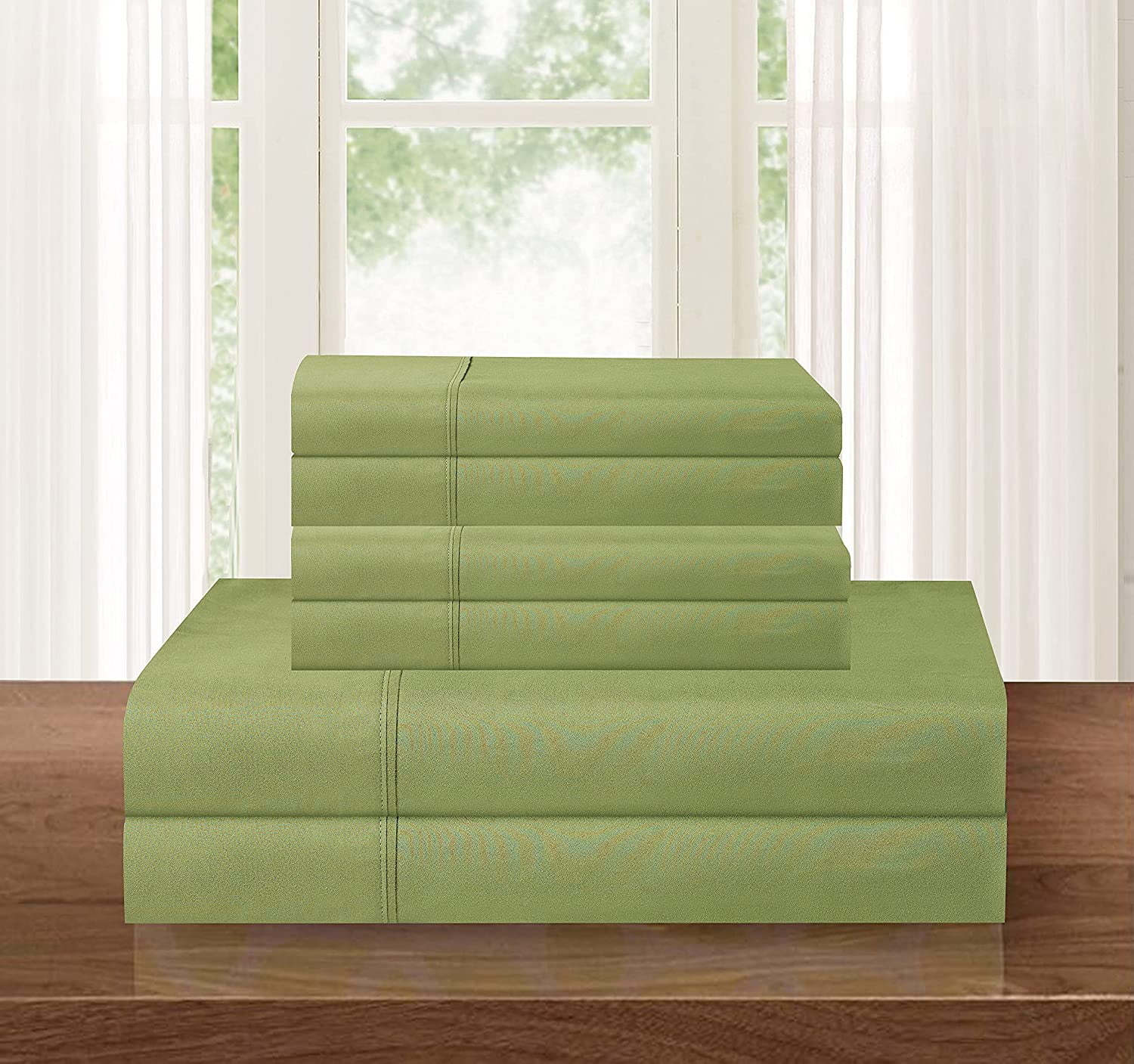 Elegant Comfort 4-piece Bed Sheet Set ,Fitted,Flat, Pillow Cases 1500 ...