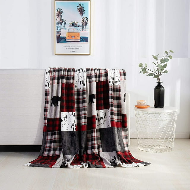 Elegant Comfort 50 x 60 Blanket Gift Christmas Throw, PatchWork ...