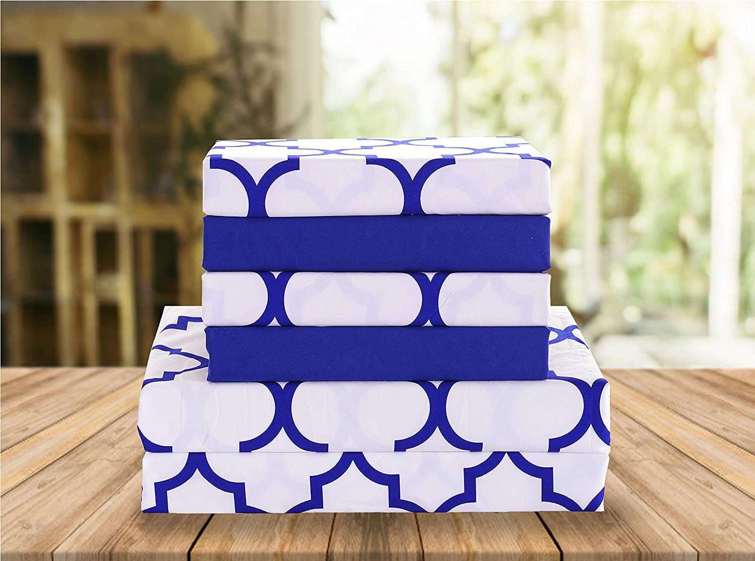 Elegant Comfort 6 Piece Bed Sheets - Full Size - Duke Blue - Walmart.com