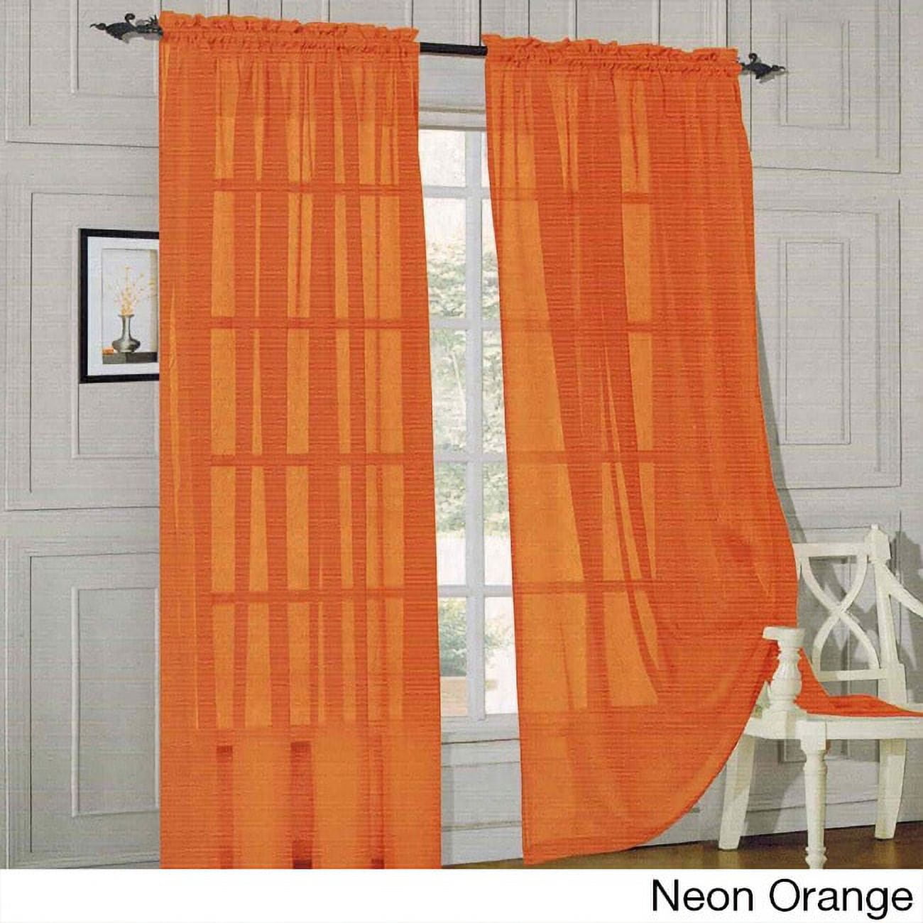 Elegant Comfort 84-inch Window Sheer Curtain Panel Pair - 60 x 84 ...