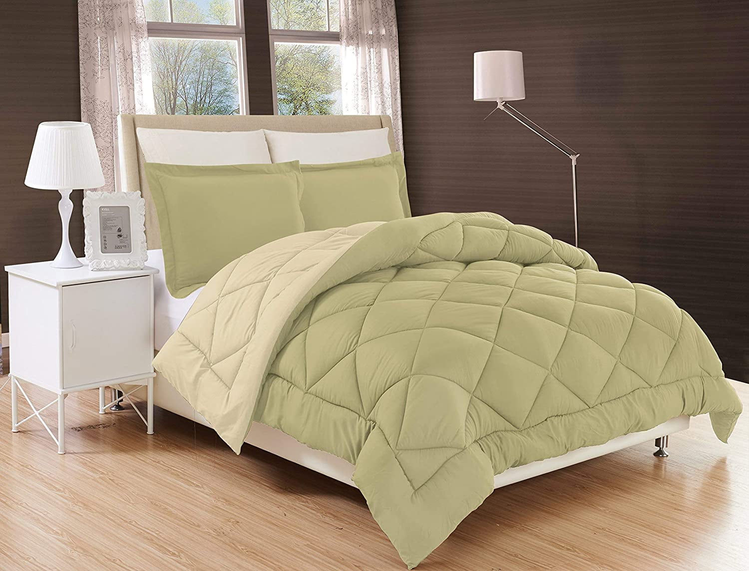 Elegant Comfort Full/Queen Size Sage Microfiber All Season Comforter ... Elegant Comfort Full/Queen Size Sage Microfiber All Season Comforter ...
