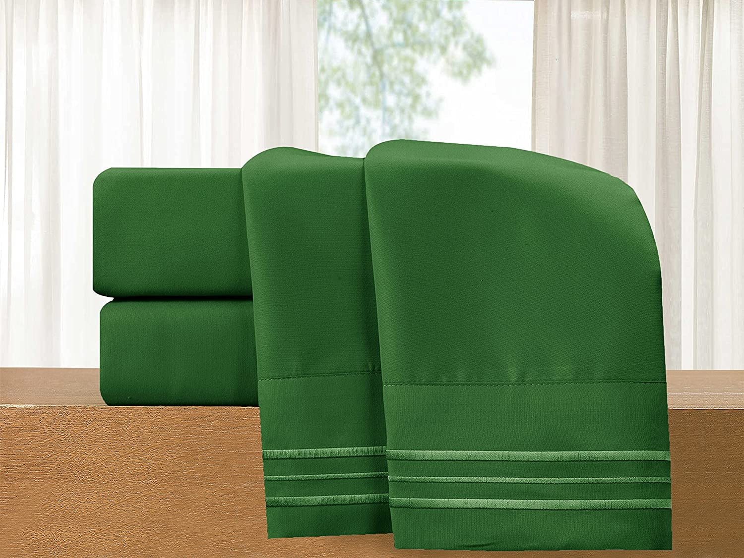 Elegant Comfort Bed Sheet Set Soft 1500 Series Sheet set, Full, Hunter ...