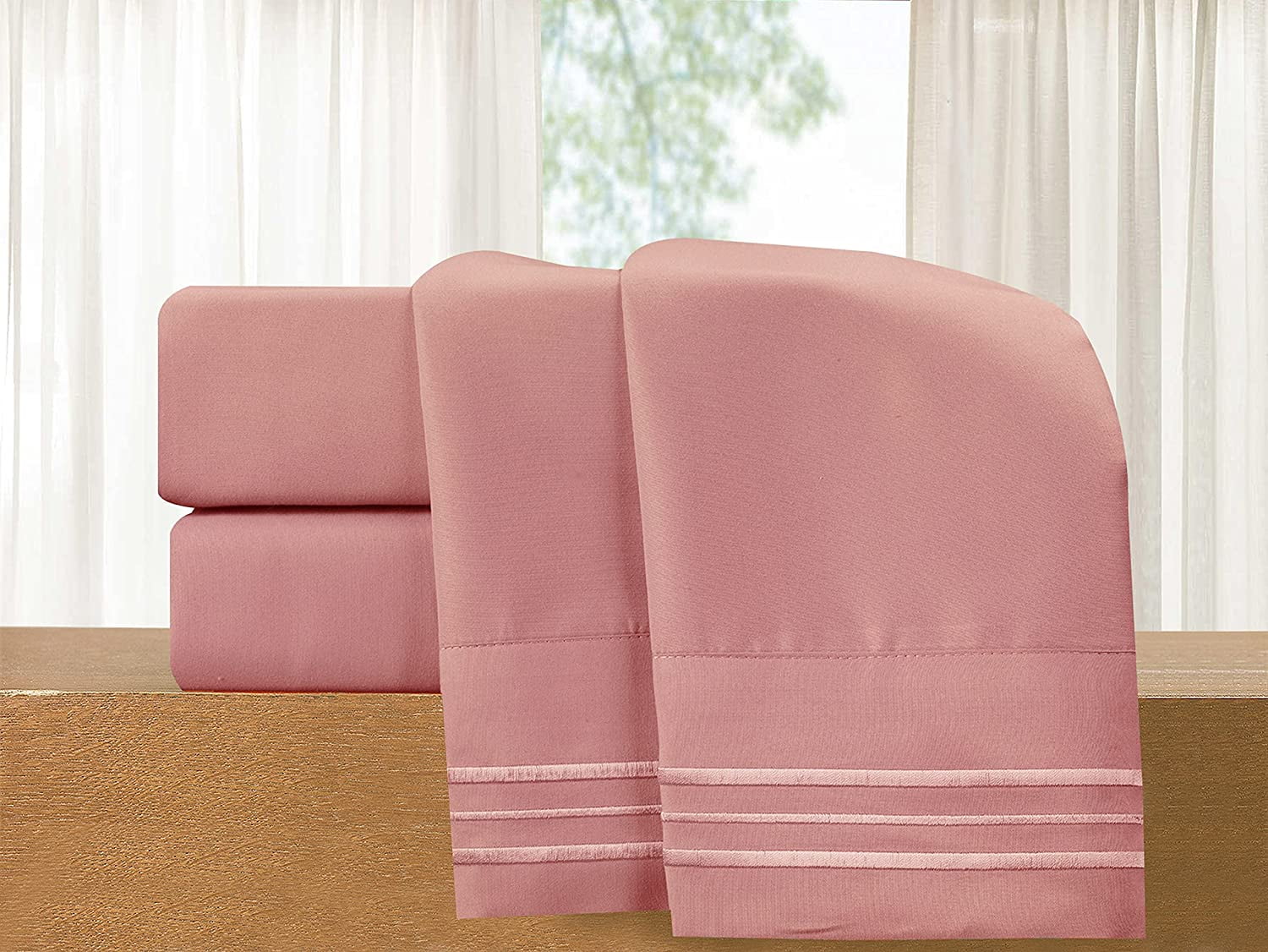 Elegant Comfort Bed Sheet Set Soft 1500 Series Sheet set, Queen, Dusty ...