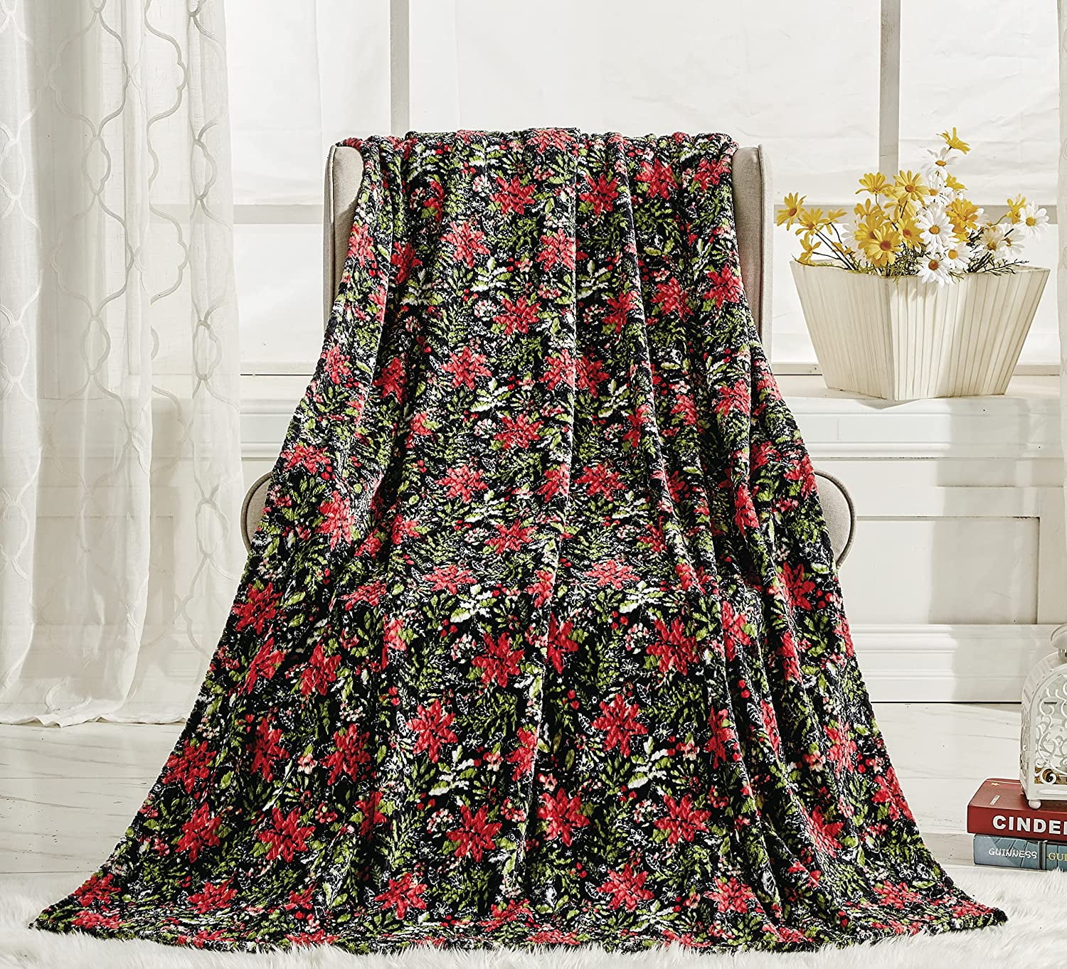 Elegant Comfort Breathable Fleece Throw Blanket, 50 x 60 inches ...