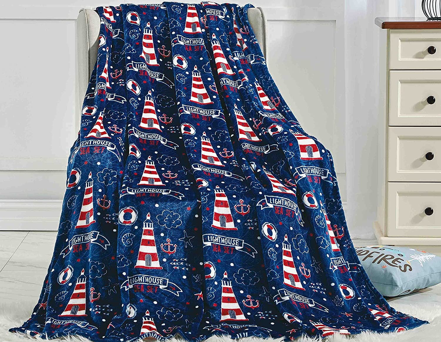 Elegant Comfort Breathable Fleece Throw Blanket, 50 x 60 inches ...