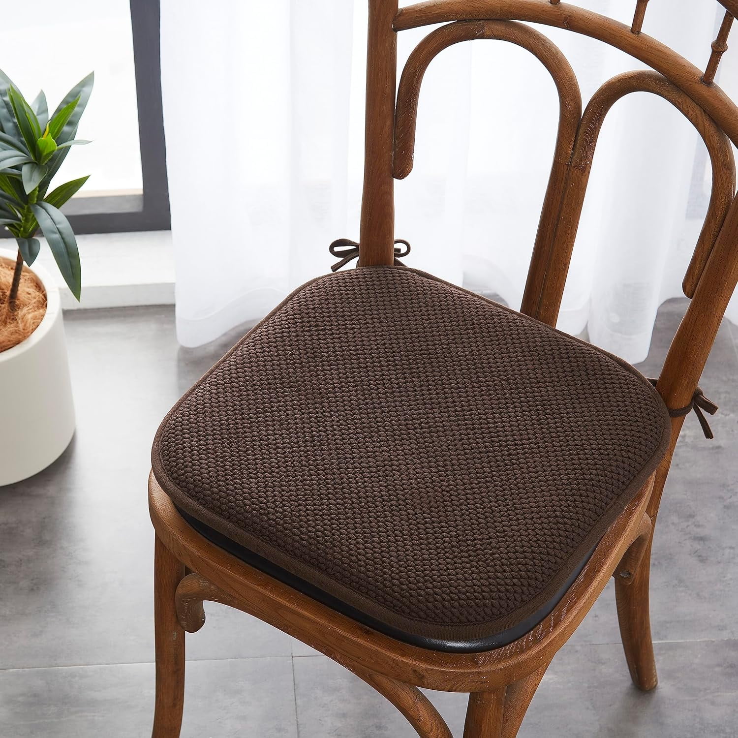 Elegant Comfort Chair Cushion Covers with Ties and Non Skid Rubber ...